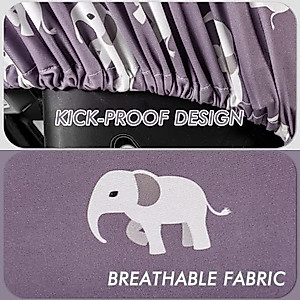 Car Seat Covers for Babies, Large Window Baby Car Seat Covers, Stretchy Carseat Canopy with Breathable Peekaboo, Kick-Proof & Windproof Infant Carseat Cover for Boys Girls