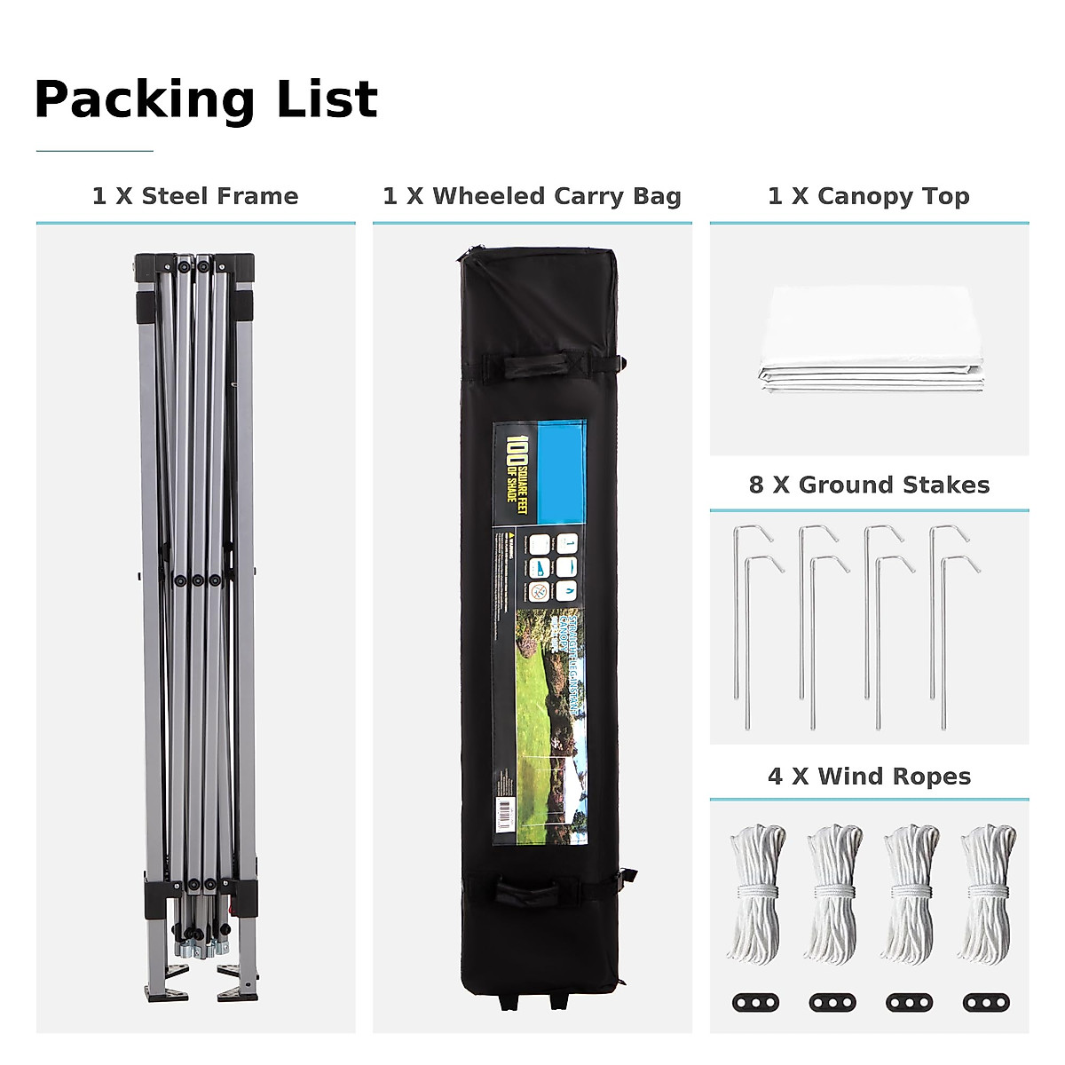 MFSTUDIO 10x10 Outdoor Pop Up Canopy Tent,Easy Set-up Straight Leg Folding Instant Shelter for Beach,Party and Camping, 100 Sq. Ft of Shade (White)