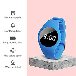 eSeasonGear Potty Training Watch Timer, Rechargeable, Music, Water Resistant, PW3 (Blue-Light)