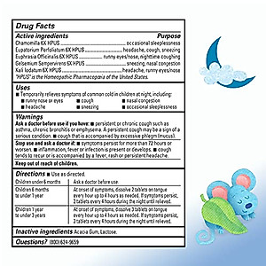 Hyland's Naturals Tiny Cold Tablets Nighttime, Baby & Infant Cold And Cough Medicine, Decongestant, Natural Relief Of Common Cold Symptoms, 125 Quick-Dissolving Tablets