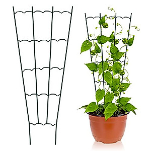 HiGift 4 Pack 24'' Garden Trellis for Climbing Plants Outdoor, Plant Trellis for Climbing Plants Indoor, Metal Plant Stakes Plant Trellis for Houseplant Vine Ivy Flowers