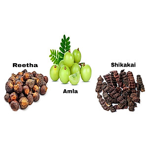 AnNafi® Amla Reetha Shikakai Pods (Mixed) | Dry Whole Herbs Mix for Hair Wash, Shine & Conditioning | Hair Care ingredients Combo Pack | 300 gm