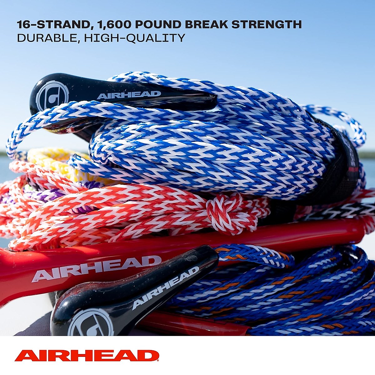 Airhead Water Ski Rope with Radius Handle, 8 Section for Water Skis, Wakeboards and Kneeboards