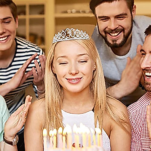 AOPRIE Birthday Crown for Women 30 Talk Thirty To Me Birthday Sash for Women Girls Silver Birthday Tiara 30th Birthday Gifts Her Him Decoration for Women Princess Crown Rhinestone Headband Happy Birthday Accessories