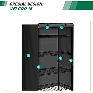 CATOTEL Storage Shelving Unit Cover,Waterproof Shelf Cart Cover Protective Outdoor Indoor Storage Rack Dust Cover with Zipper (30" Lx14 Wx60 H)
