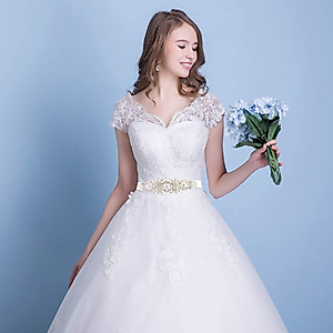 yanstar Black Sash Crystal Applique Wedding Bridal Belts In Silver With Pearls Beaded On Wedding Prom Dress-7.7In*2In