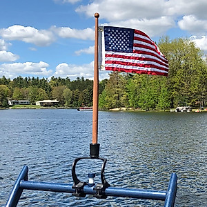 Bradford American Flag 12x18 Inches Made in USA, Embroidered Small American Flag for Boat ATV, Double Sided US Boat Flags for Outside with 2 Brass Grommets and 4 Stitching Rows Boat Cabin Decoration