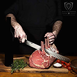 Dalstrong Slicing Knife - 12 inch - Gladiator Series Elite - Granton Edge - Forged High-Carbon German Steel Kitchen Knife - G10 Handle - Razor Sharp Carving Knife - w/Sheath - Slicer - NSF Certified