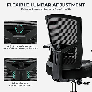 Big and Tall Office Chair 500lbs, Ergonomic Oversize Mesh Desk Chair, Heavy Duty High Back Computer Chair with Wide Thick Seat Cushion, Adjustable Lumbar Support, 4D Armrests