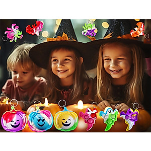 Roaqua 30 Packs Bulk Spider Ghost Pumpkin Bat Push Fidget Bubble Mini Pop Fidget,Small Halloween Party Favors Supplies and Classroom Student Prizes Gifts