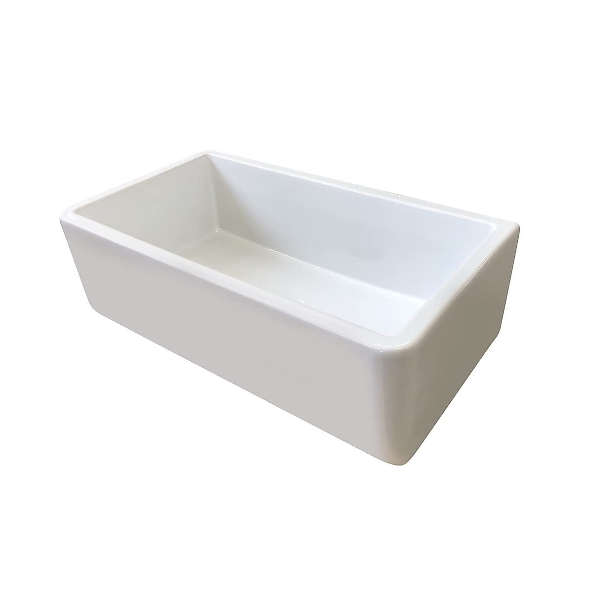 Moccoa 33" Venezia Fireclay Kitchen Sink, Reversible Single Bowl Farmhouse Sink White