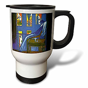 3dRose " Painting Salvador Dali Voyeur Surrealism" Travel Mug, 14 oz, Multicolor