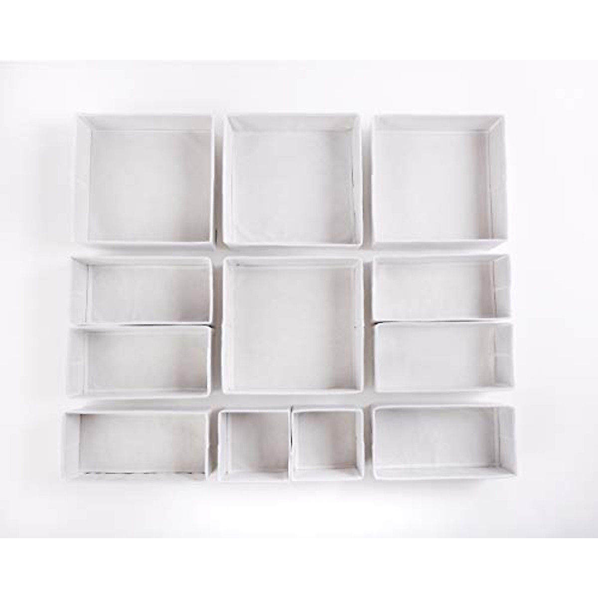 12pcs White Large Drawer Organizer Drawer Organizers for Clothing Wardrobe Clothes Organizer Underwear Organizer Dresser Drawer Organizers Underwear Drawer Organizer Clothes