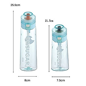 ECENUR Sports Air Water Bottle Free Tristan 650ml Starter up Set Drinking Bottles with 7 flavour pods Scented For Flavouring 0 Sugar, 0 Calorie (Blue)