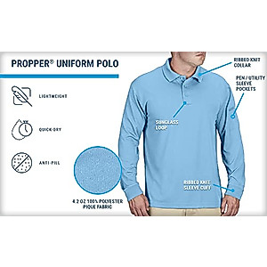 Propper Men's Standard Uniform Polo-Long Sleeve, Light Blue, X-Small