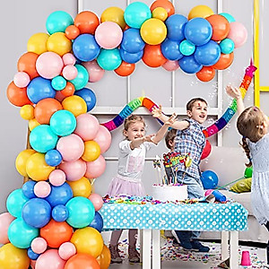 Balloons Arch Kit, 87PCS Rainbow Balloon Garland Kit Balloon Arch, Latex Balloon Rainbow Balloon in Blue Pink Yellow Orange for Kids Birthday Baby Shower Graduation Wedding Party Decorations Supplies