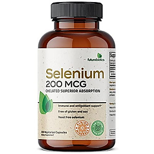 Futurebiotics Selenium 200 mcg - Selenium Amino Acid Complex - Essential Trace Mineral with Superior Absorption, Non GMO, 250 Capsules