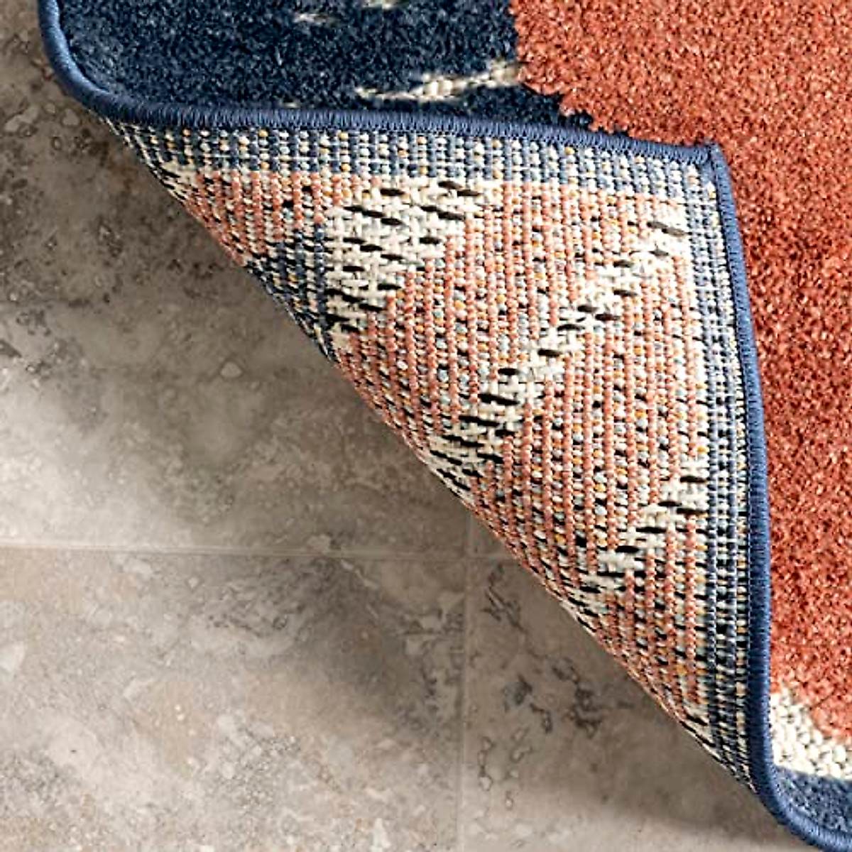 nuLOOM Alannah Tropical Border Indoor/Outdoor Area Rug, 5' x 7' 6", Blue