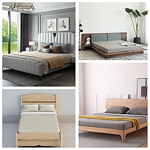 RHBLME 8 Set Surface Mounted Bed Rail Brackets, 5 Inch Heavy Duty Bed Frame Hardware for Wood Bed Frame Headboards Footboards Wooden Cabinet (Screws Included)