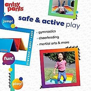 Flybar Antsy Pants Tumbling Mat – Gymnastics Mat, Easy to Clean, Sturdy, Foldable Tumbling Mat for Kids, Padded, Portable, Carrying Handle, Gymnastics Equipment for Activity Play, Vibrant Colors