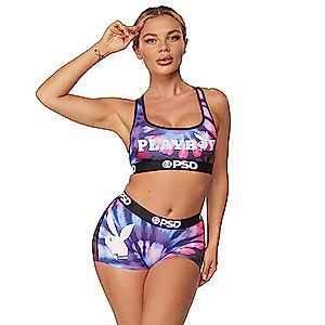 PSD Women's Playboy Spiral Dye Boy Shorts, Purple, M
