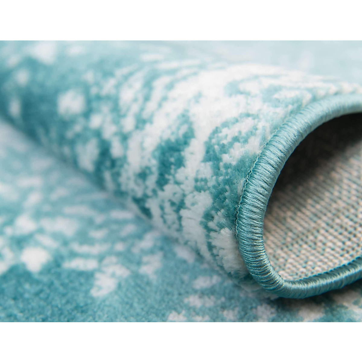 Unique Loom Sofia Collection Area Rug - Grand (2' x 6' 7" Runner, Turquoise/ Ivory)