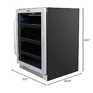 Whynter BBR-148SB Built-in 180 Can Undercounter Beverage Refrigerator with Reversible Door, Digital Control and Lock, 24-inch, Stainless Steel, 5 Cubic
