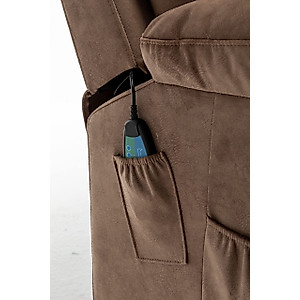 Lifeand Lift Relax Sofa Furniture Living Room Power Elderly Electric Lounge Chair, Antique Brown