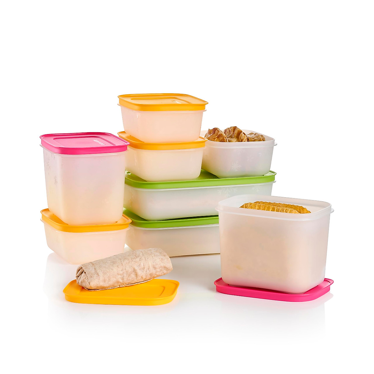 Tupperware Freezer Mates Gen II 8 Piece Food Storage Container Set, Dishwasher Safe and BPA Free (8 Containers, 8 Lids)