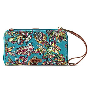 Sakroots Large Smartphone Crossbody, Teal Treehouse