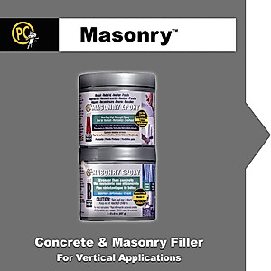 PC Products PC-Masonry Epoxy Adhesive Paste, Two-Part Repair, 32 oz in Two Jars, Gray 73209