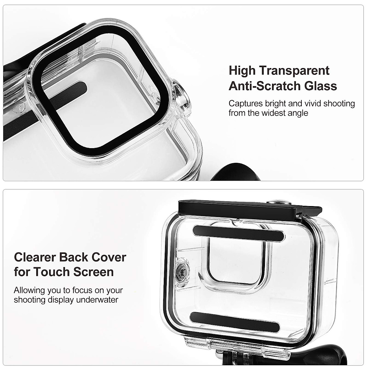 60M Waterproof Case, 196FT Underwater Protective Housing Case for Hero11 Hero10 Hero9 Black, with Quick Release Mount and Thumbscrew