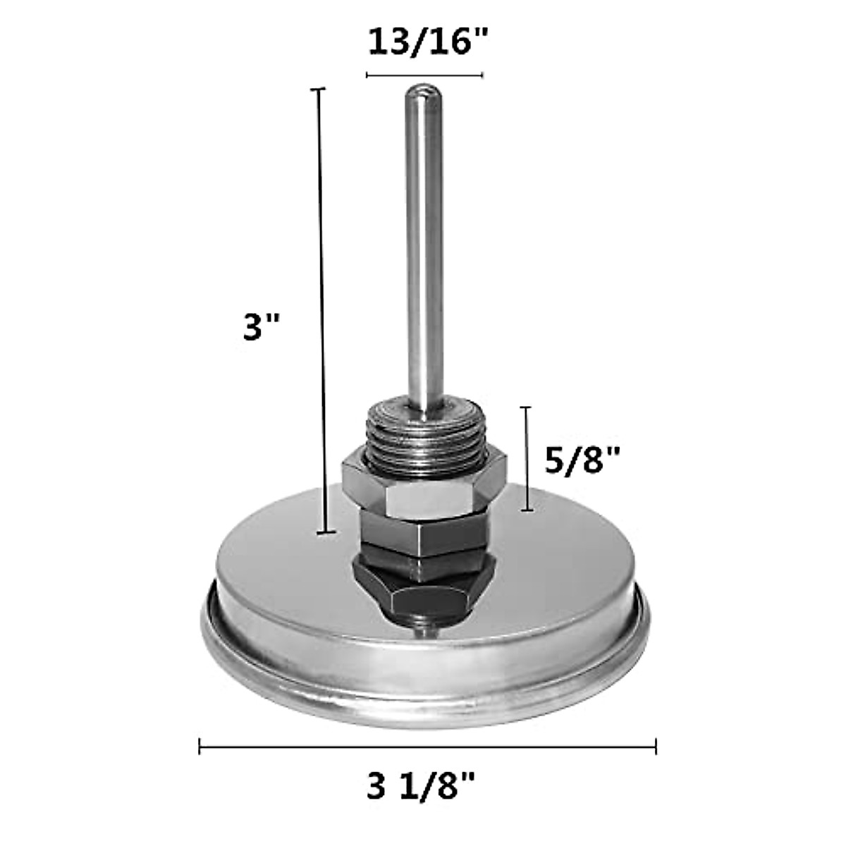 3 1/8 inch BBQ Thermometer Gauge 2 Pcs Charcoal Grill Pit Smoker Temp Gauge Grill Thermometer Replacement for Oklahoma Joe's Smokers, and Smoker Wood Charcoal Pit, Large Face Grill Thermometer