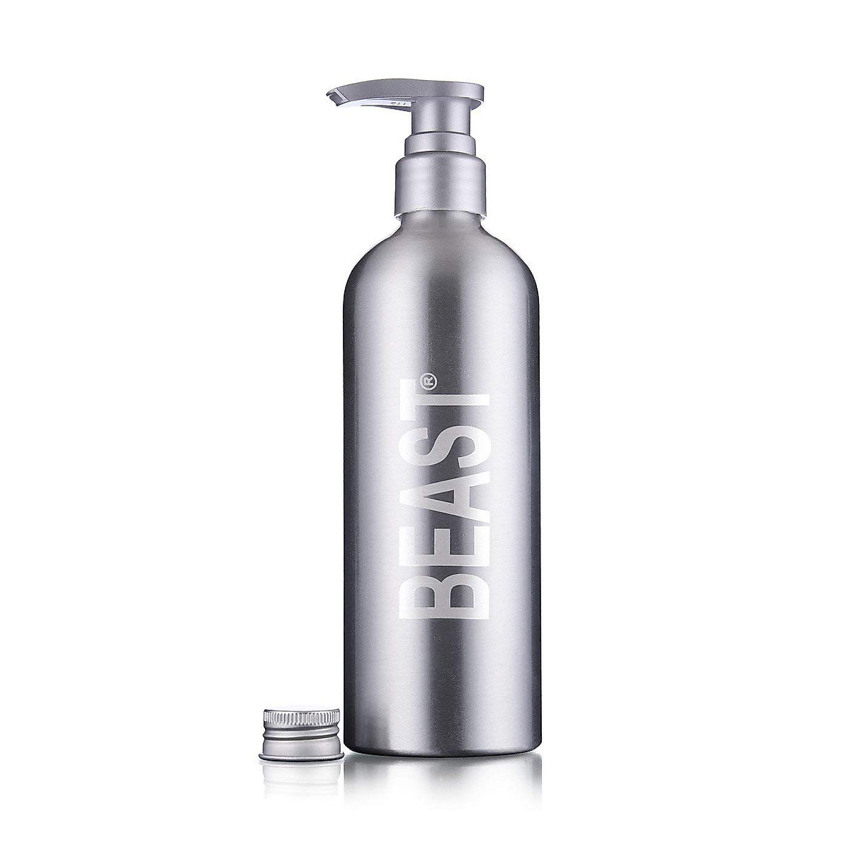 Beast Bottle - Reusable 16oz Eco-Friendly Shower Bottle Made From Durable Recycled Aluminum - Refillable with Tame The Beast Shampoo Conditioner Body Wash Liquid Soap Shaving Cream