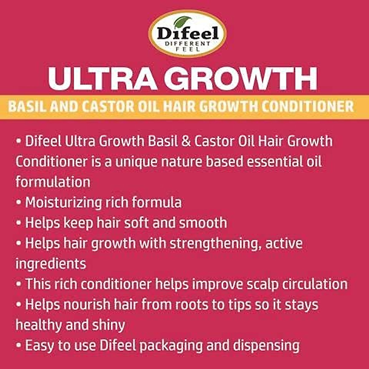 Difeel Ultra Growth with Basil & Castor Oil Shampoo & Conditioner 12 oz. 2-PACK