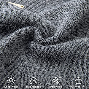 QUEENFUR Knit Slouchy Beanie Hats for Women Cashmere Ski Cap Knitted Wool Soft Warm Winter Hat