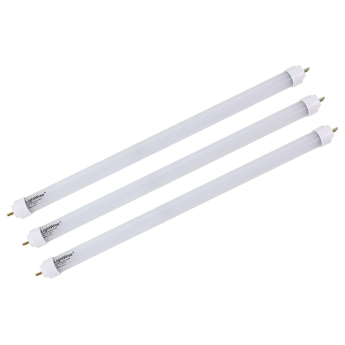 LightWise LWL4W30-F8T5 3pack 3000 Kelvin Warm White 4W LED Tube Direct Replacement Retrofit 8W Fluorescent Tube (12 inch LED Bulb 3pack)