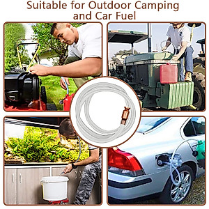 Tezam Gas Siphon Hose Pump Shaker Siphon for Gasoline Fuel Water Transfer Safe Multi-Purpose Self Priming Pump 6 Foot High Grade Hose 1/2" Valve