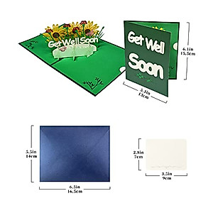 Magic Ants Pop Up Get Well Card, 3D Get Well Pop Up Card, Funny Postcards Pop Up Greeting Card for Patient, Pop Up Sympathy Card with Envelope