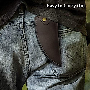 Kitory Leather Knife Sheath 6 inch Boning Knife Practical Soft Leather Sheath with Belt Loop Good for Protect Fixed Blade & Carry Out