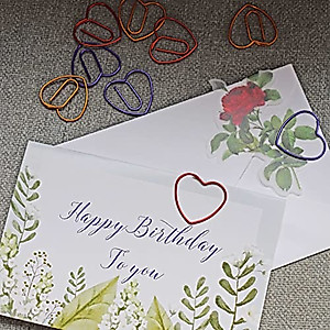 Heart Paper Clips, Cute Love Heart Bookmark Clips, Red Love Heart Shaped Paper Clips ( Red,50 PCS )