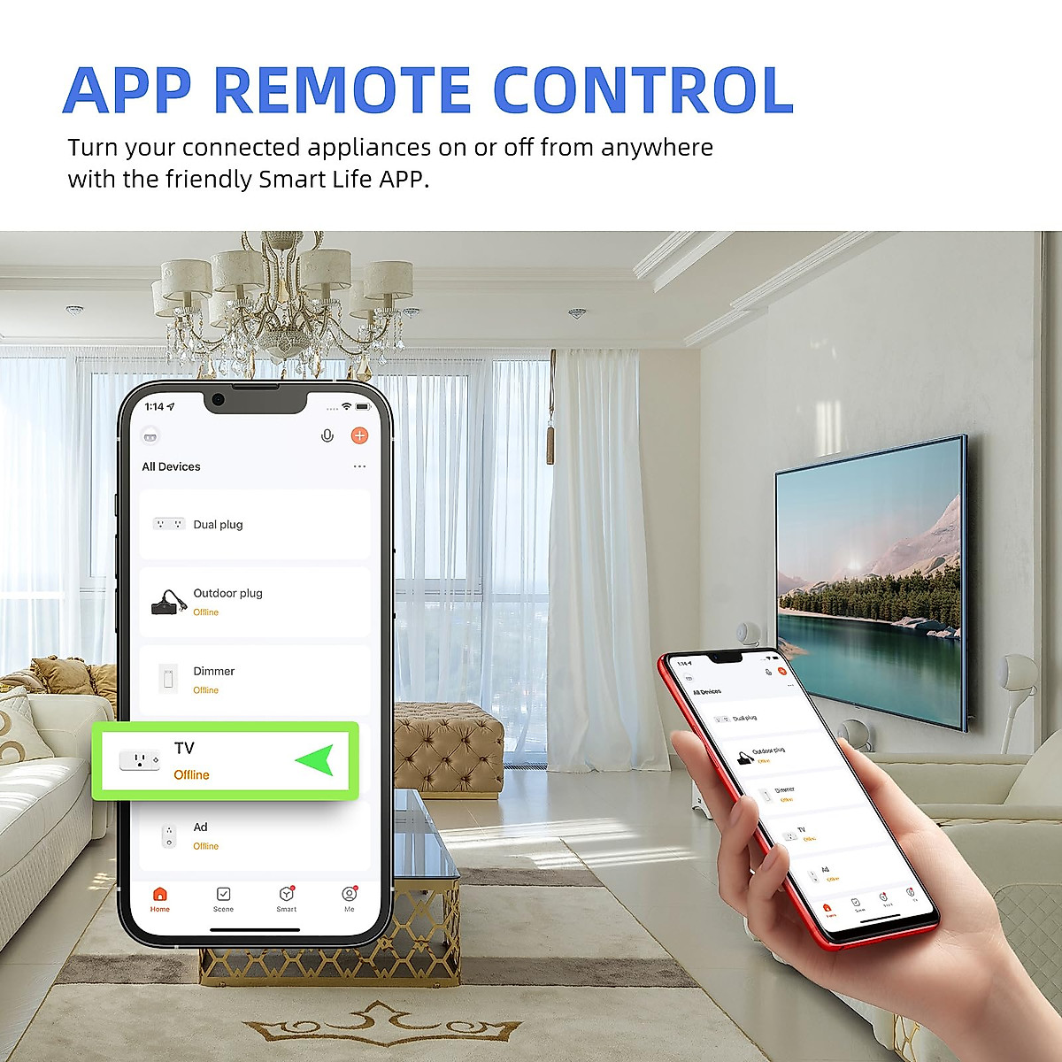 JUNLIT Mini Smart Plug, Smart Plugs That Work with Alexa and Google Home, 15A Smart Outlets with Timer & Group Controller, Timer, Schedule, Easy Setup, No Hub Required, ETL&FCC Certified, 2 Pack