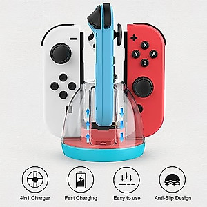 Switch Controller Charging Dock for Nintendo Switch/Switch OLED JoyCon,HEIYING Switch Controller Charger Dock Station for Switch Joy-Con,Portable Charging Stand Station with LED Indicator.