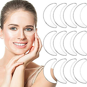 Syhood 12 Pieces Silicone Eye Wrinkle Pads Anti Aging Silicone Pads Reusable Reduce Skin Wrinkles Under Eye Patches Cleavage for Mouth and Eyes(Transparent)