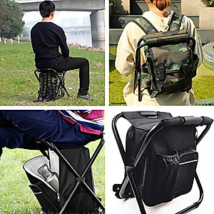 HTTMT - Folding Stool Insulated Cooler Bag Backpack Chair Beach Fishing Camping Hiking [Item Number: ET-Seat001]