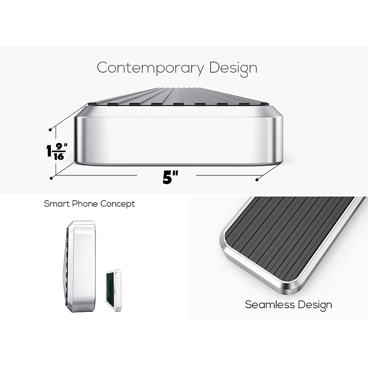 APS Premium 5in Stainless Steel Running Boards Compatible with Chevy Silverado GMC Sierra Crew Cab 19-24