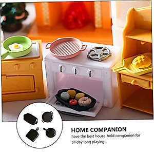 ibasenice 8 Pcs Mini Baking Dish Mini Miniatures Decorative Tray Miniature Furniture Baking Tray Kitchenware Miniature Steak Kitchen Utensils Props Ornaments Alloy Baking Tray Prop