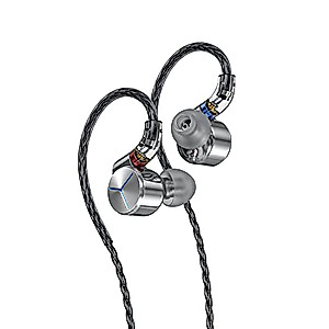 FiiO FA7S Earphones Headphone Wired High Resolution Swappable Plugs MMCX 6BA in-Ear Monitor for Smartphone/PC(Silver)