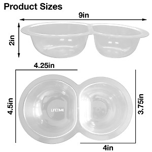 Plastic Double Bowls for Kids, BPA Free Toddler Children Adults Cereal Soup Snack Salad Pasta Bowl Microwave Dishwasher Safe Unbreakable Ecofriendly Stackable Divided Dish (2)