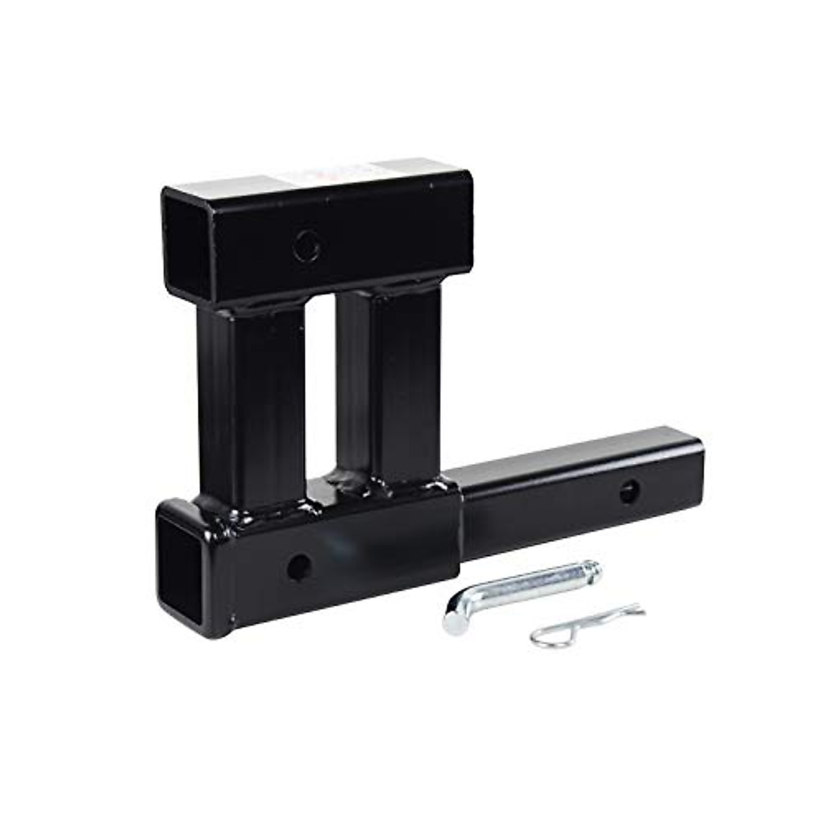 TOPTOW 64191HP Dual Hitch Receiver Extension Adapter 2 inch Towing and Bicycle Cargo Extender, Hitch Pin Included